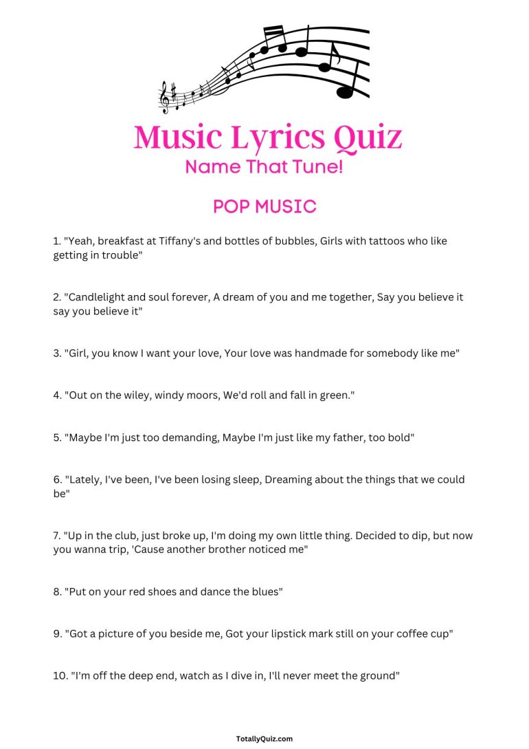 Music Lyric Quiz - Name That Tune and Finish The Lyrics Rounds (2023)