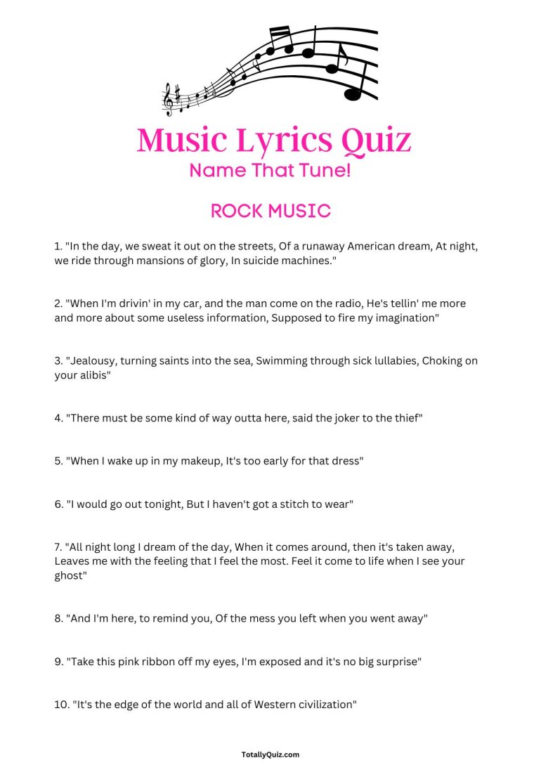 Music Lyric Quiz - Name That Tune and Finish The Lyrics Rounds (2023)