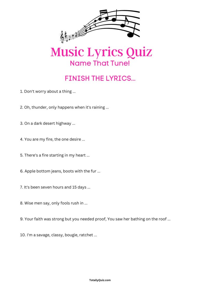 Music Lyric Quiz - Name That Tune and Finish The Lyrics Rounds (2023)