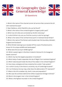 UK Geography Quiz - General Knowledge - 20 Questions (2023)