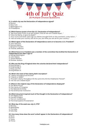 4th of July Quiz: Independence Day Quiz with Answers (2023)
