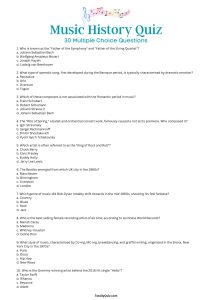 Music History Quiz - Totally Quiz