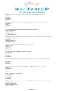 Music History Quiz - Totally Quiz