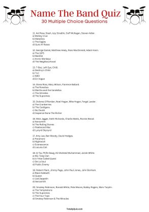 Name The Band Quiz: 30 Questions (2023)